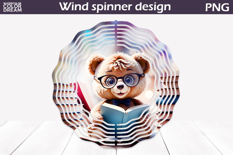 Bear Book Wind Spinner | Book Lover Wind Spinner (3365499)