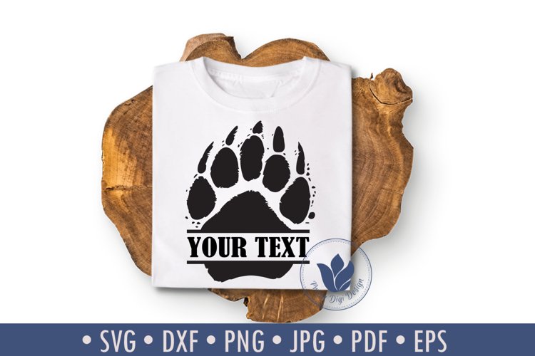 Bear Paw Split Monogram SVG