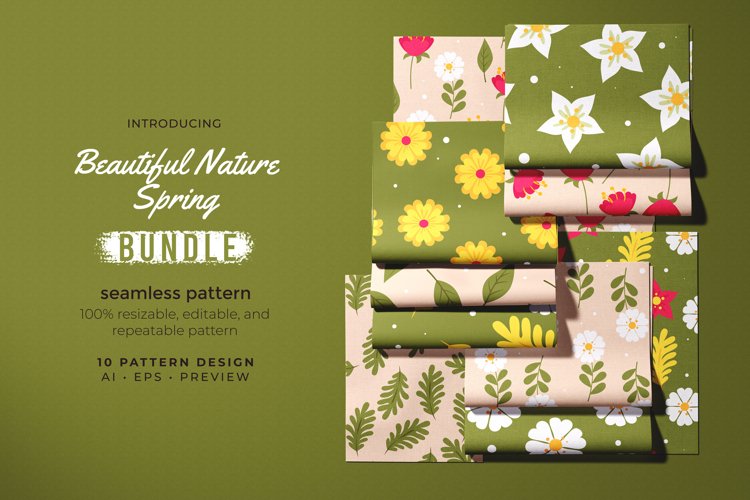 Beautiful Nature Spring - Seamless Pattern