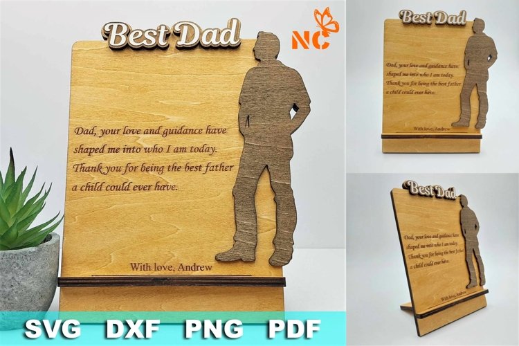 Best Dad Plaque - Personalized Father Sign Laser Cut SVG