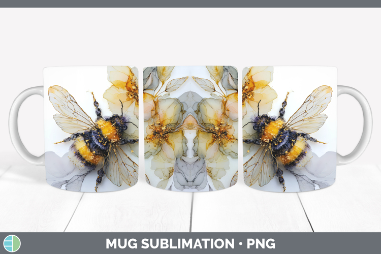 Bee Best Sellers 01 Alcohol Ink Mug Wrap Sublimation Design