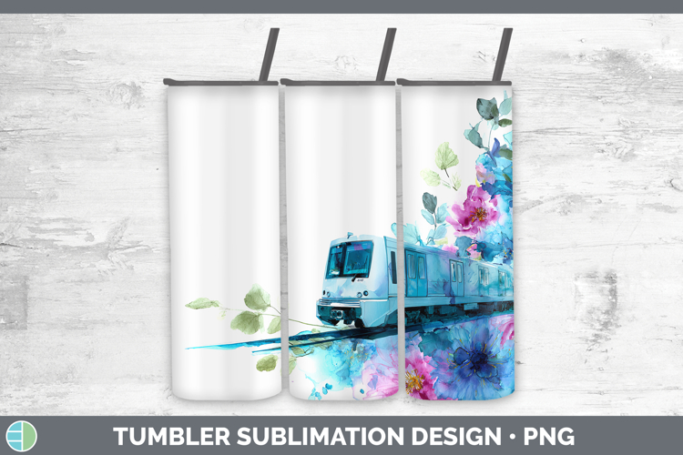 Train Best Sellers 02 Alcohol Ink Tumbler Sublimation Design