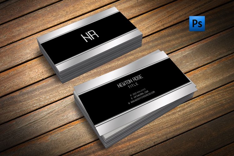 Silver metal finish business card