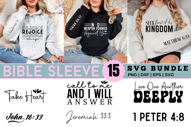 Bible Sleeve SVG Design Bundle,Jesus apparel SVG,Faith SVG