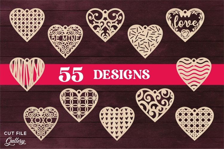 Valentine Heart tags bundle / SVG laser cut file