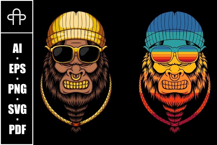 Bigfoot cool with gold accessories vector illustration (1878672 ...