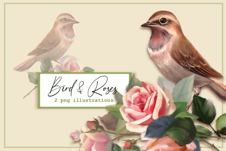Bird with roses