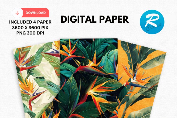 Bird Of Paradise Digital Paper, Paradise Background