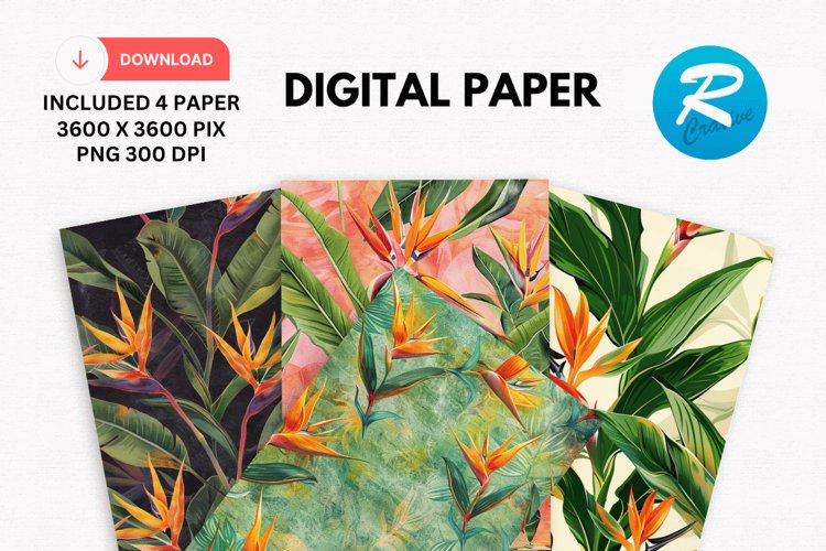 Bird Of Paradise Digital Paper, Paradise Background