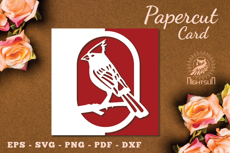 Bird Papercut Card SVG (6456617)