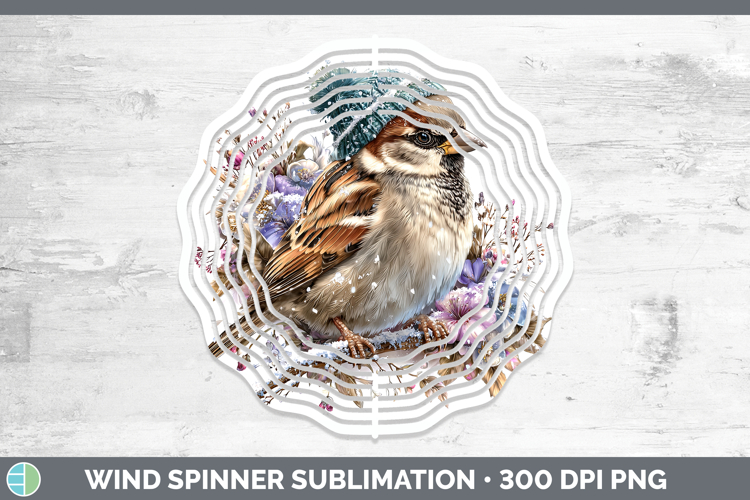 Sparrow Birds 01 Winter Knit Hat Wind Spinner Sublimation De