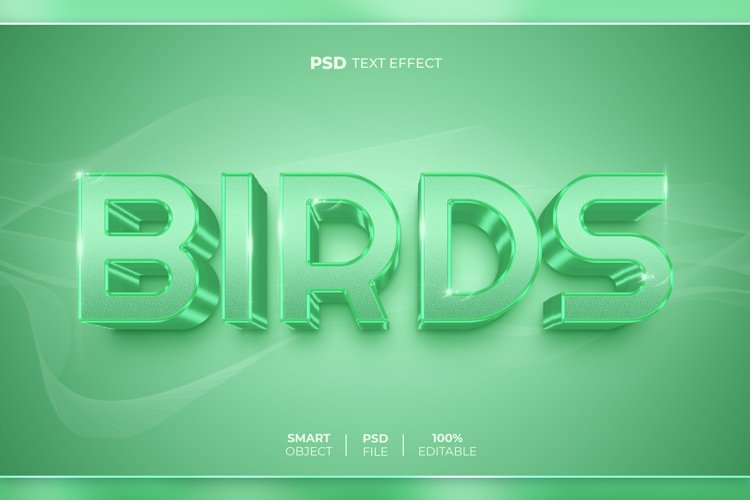 Birds 3D editable text effect