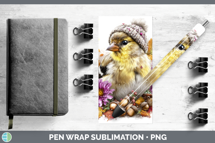 Goldfinch Pen Wrap Birds Knit Hat Sublimation Pen Designs