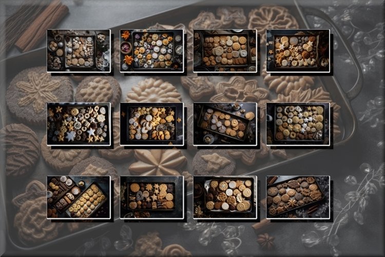 12x Freshly baked biscuits - food backgrounds - Vol 1