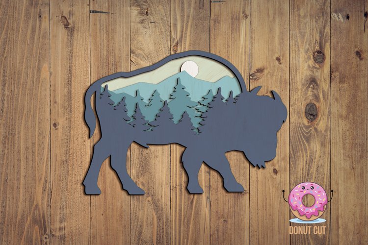 Bison laser cut files SVG for Glowforge, Cricut. Multi-layer (1439535 ...