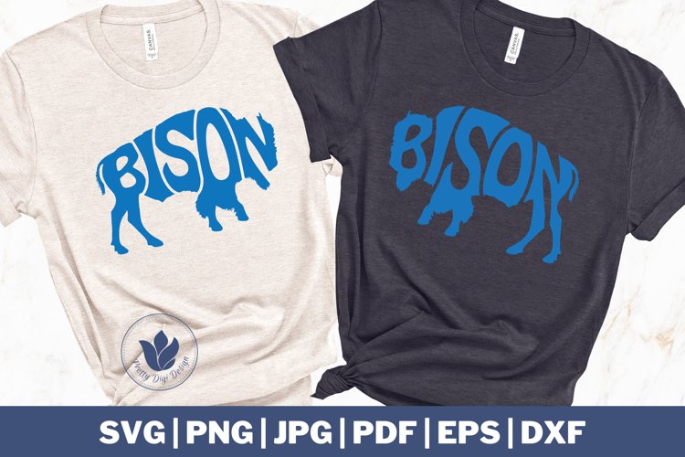 Bison Shape Word SVG File - Digital Cut File