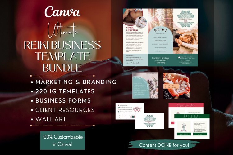 Ultimate Reiki Business Template Bundle for Canva and Print