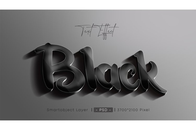 Black Color 3D PSD Editable Text Effect