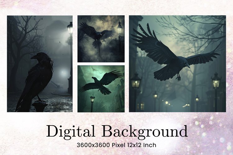 Black Raven Crow Halloween Background Wallpaper (4662344)