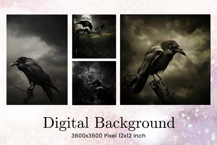 Black Raven Crow Halloween Background Wallpaper (4662358)