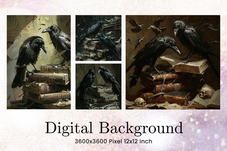 Black Raven Crow Halloween Background Wallpaper (4733512)
