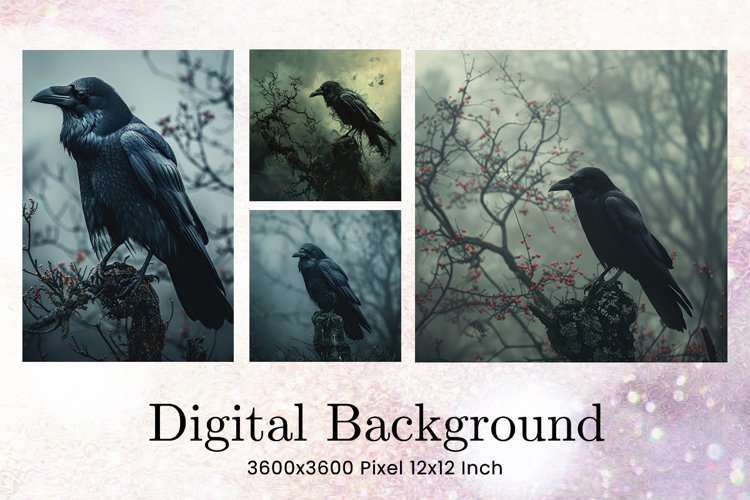 Black Raven Crow Halloween Background Wallpaper (4737764)