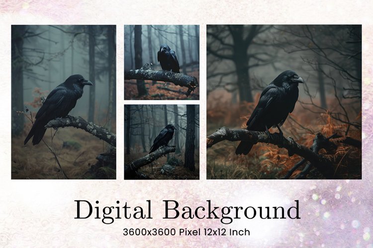 Black Raven Crow Halloween Background Wallpaper (4737782)