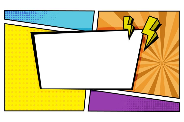 Blank comic pop art frame background concept