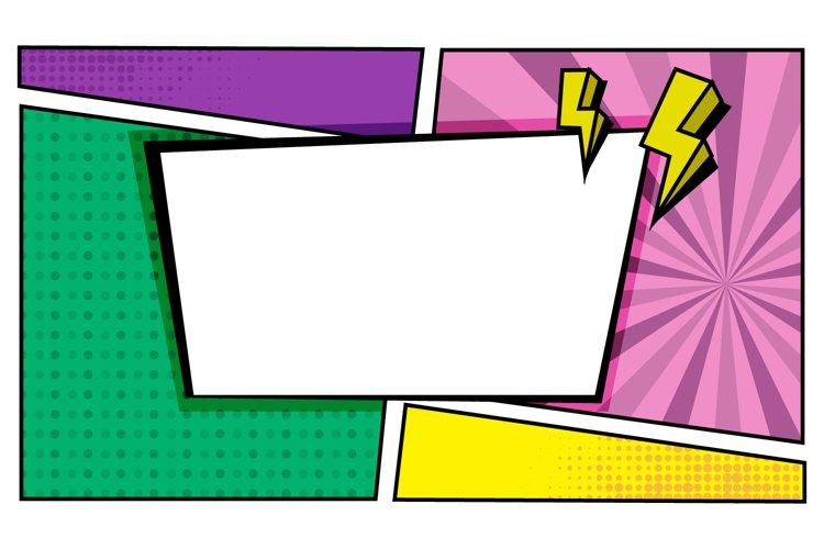 Blank comic pop art frame background template