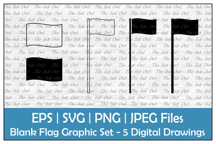 Simple Blank Flag Outline & Silhouette Clipart