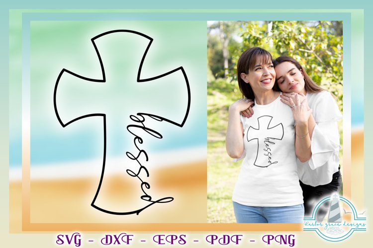 Blessed Cross Outline SVG