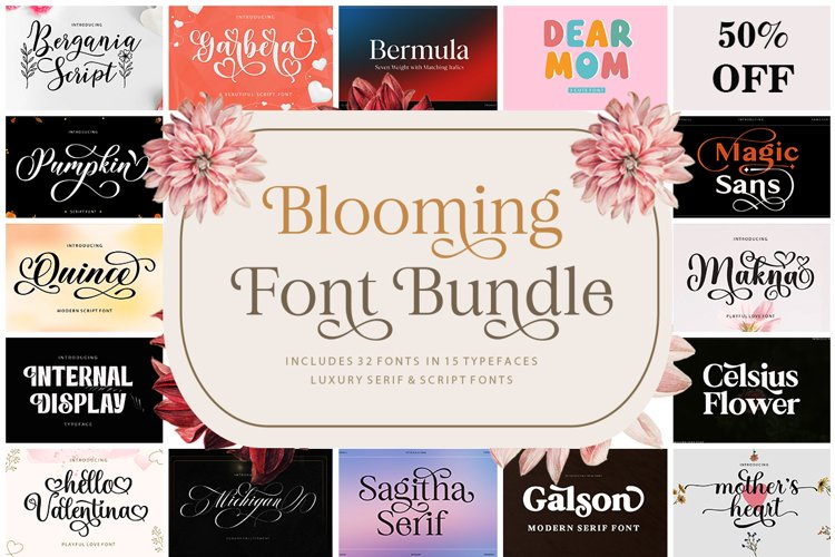 Blooming Font Bundle (3446149)