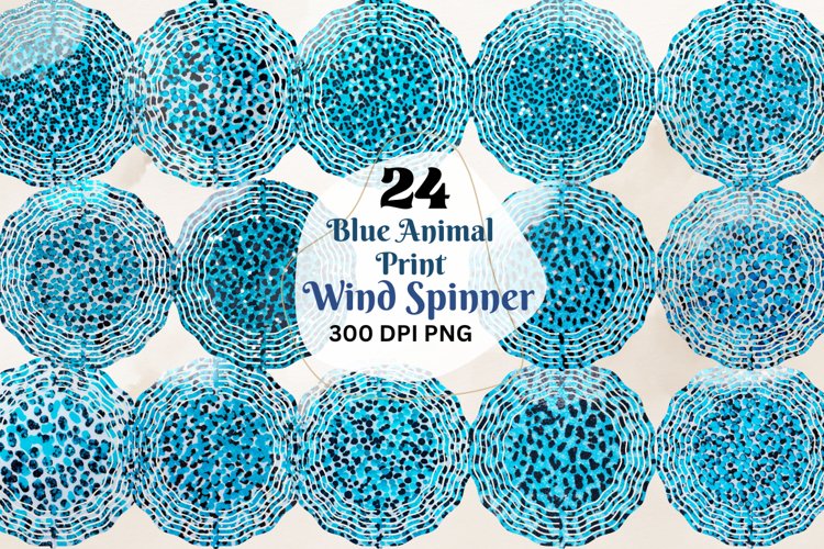 Blue Animal Print Wind Spinner Bundle