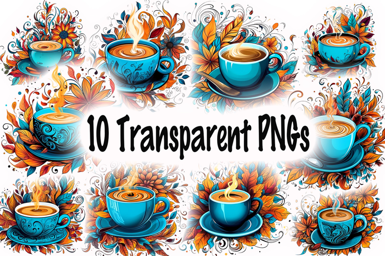 Coffee Clipart – Cozy Fall Autumn PNG Bundle Java Lover