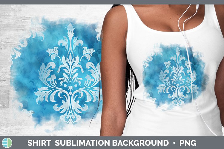Blue Damask Shirt Sublimation Sublimation Background Designs