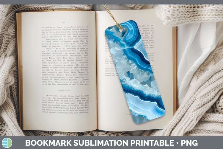Blue Geode Bookmark Sublimation Printable Designs