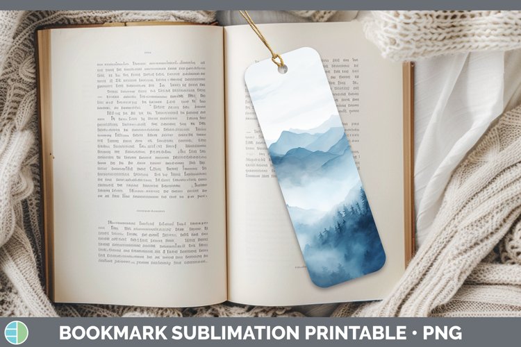Blue Landscape Bookmark Sublimation Printable Designs