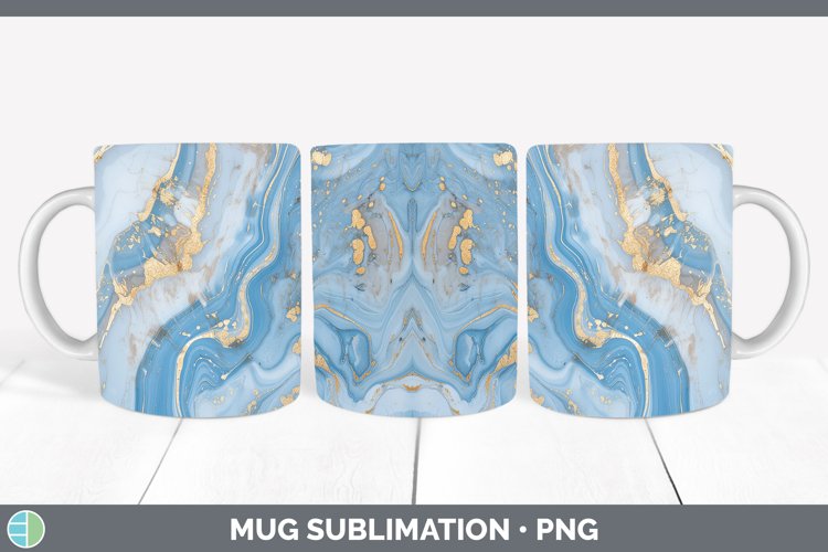 Blue Marble Mug Wrap Sublimation Coffee Cup Designs