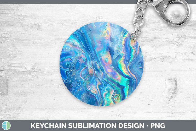 Blue Opalescent Keychain Sublimation Keyring Designs
