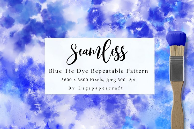 Seamless Blue Tie Dye Digital Paper, Shibori Tie Dye Papers