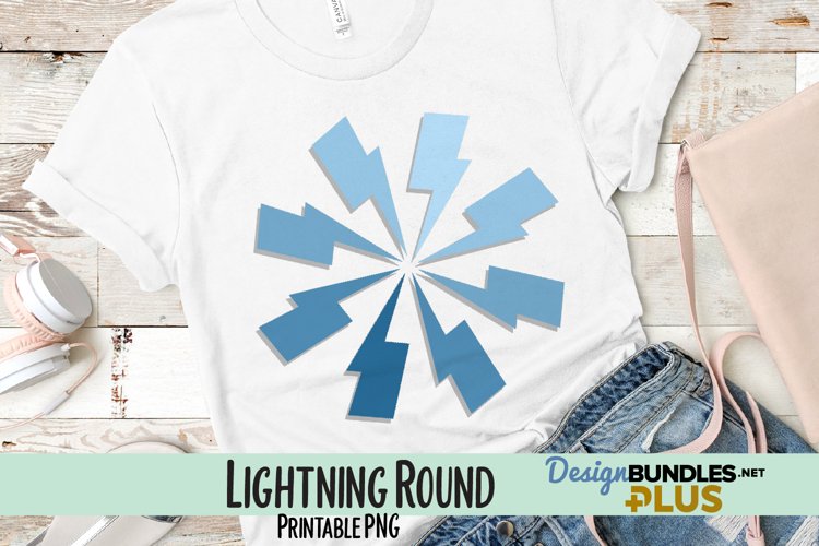 Blue Lightning Round Sublimation PNG