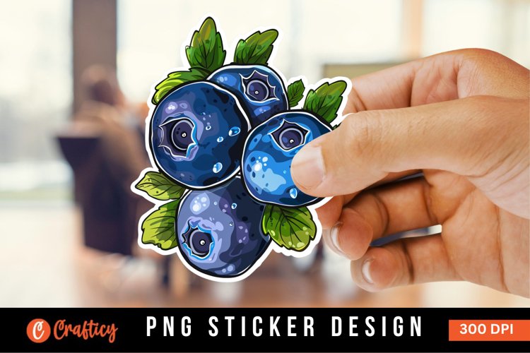 Blueberry Sticker Clipart,Kawaii blueberries Sticker Clipart
