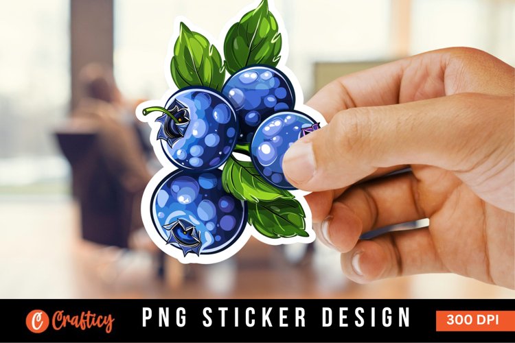 Blueberry Sticker Clipart,Kawaii blueberries Sticker Clipart