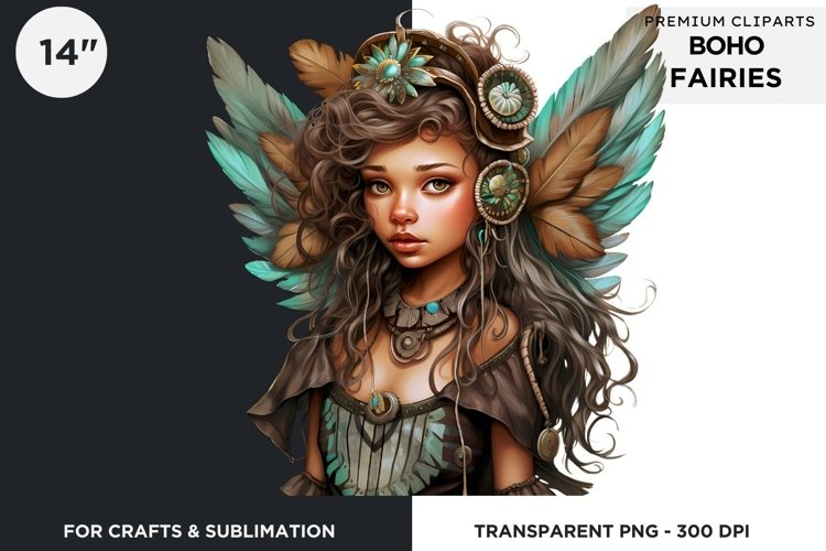 Boho western fairy Clipart PNG for craft and sublimation