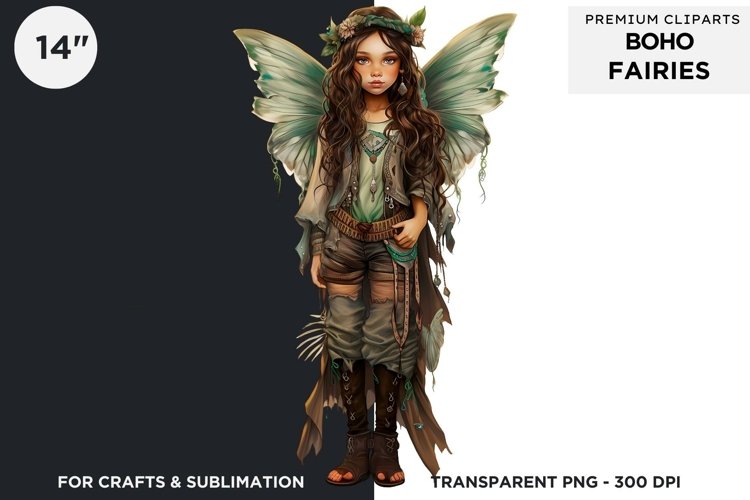 Boho western fairy Clipart PNG for craft and sublimation