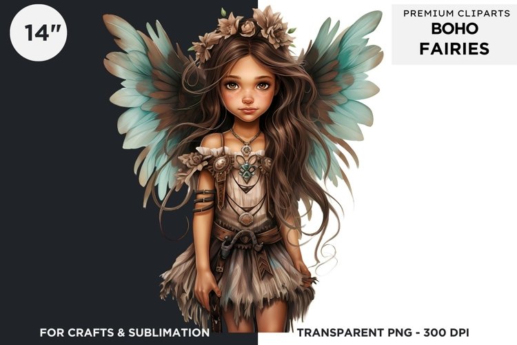 Boho western fairy Clipart PNG for craft and sublimation