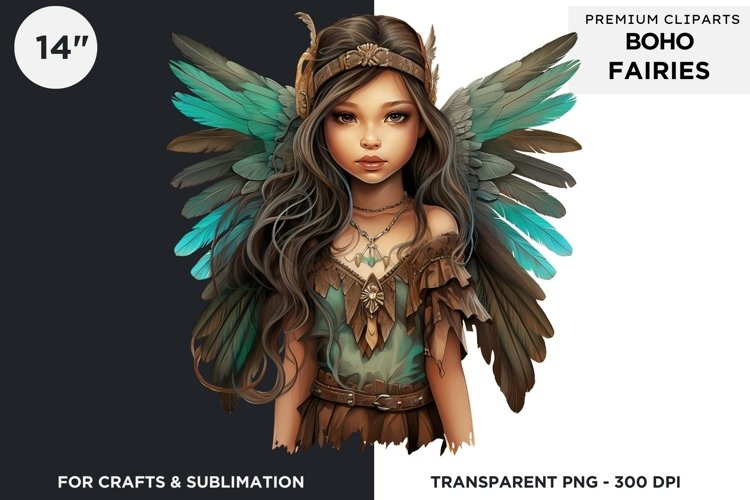 Boho western fairy Clipart PNG for craft and sublimation