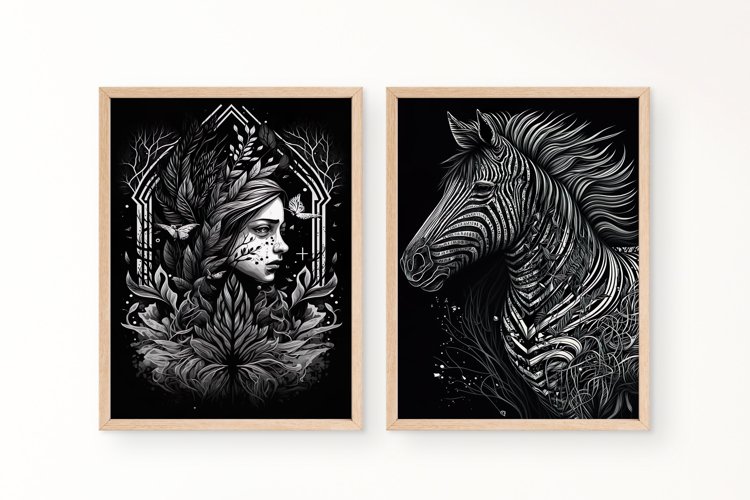 Boho Linework Wall Art Set of 2: Elegant & Versatile Prints