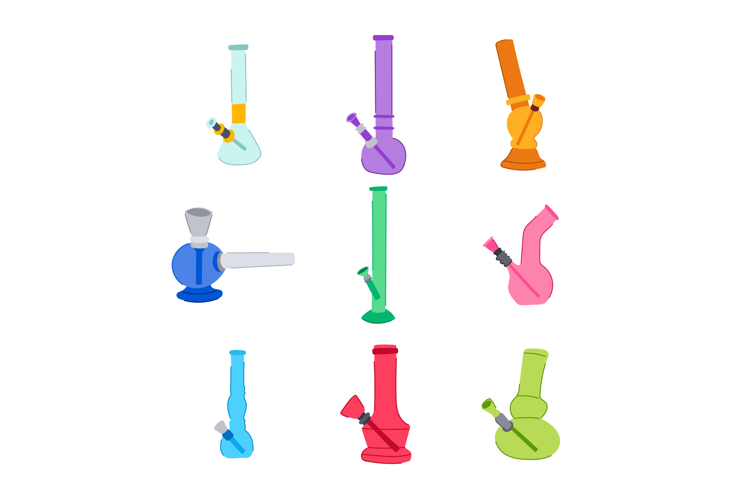 bong cannabis set cartoon