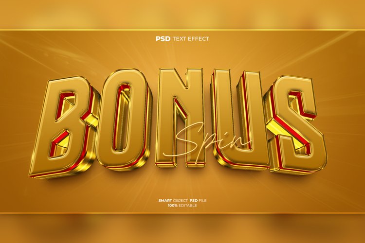 Bonus Spin 3D editable text effect